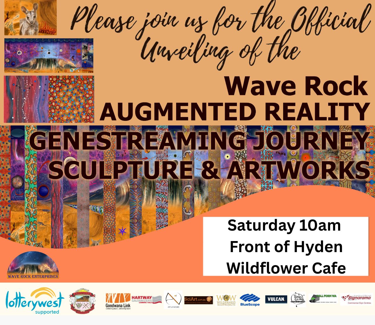 Wave Rock augmented reality genestreaming journey sculpture & artwork launch » Shire of Kondinin